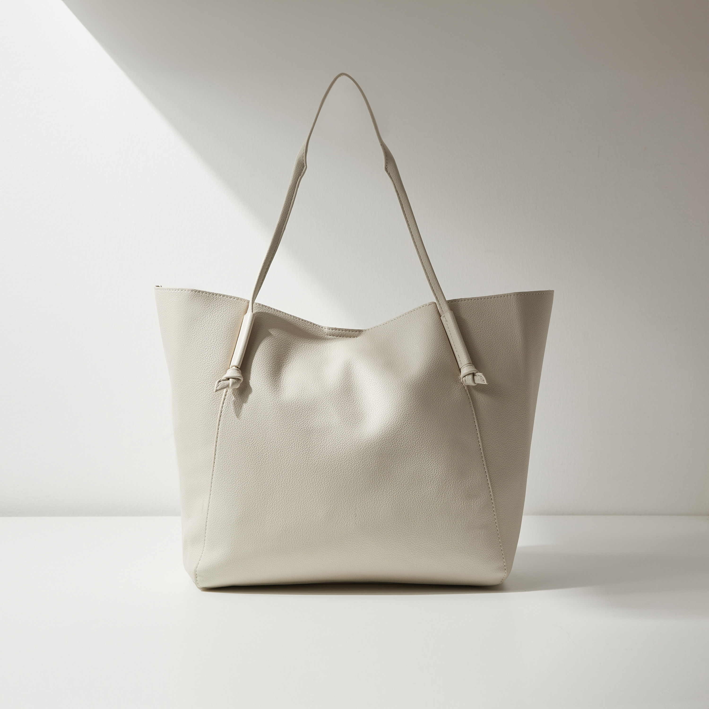 Shop Textured Tote Bag with Handles and Snap Button Closure Online ...