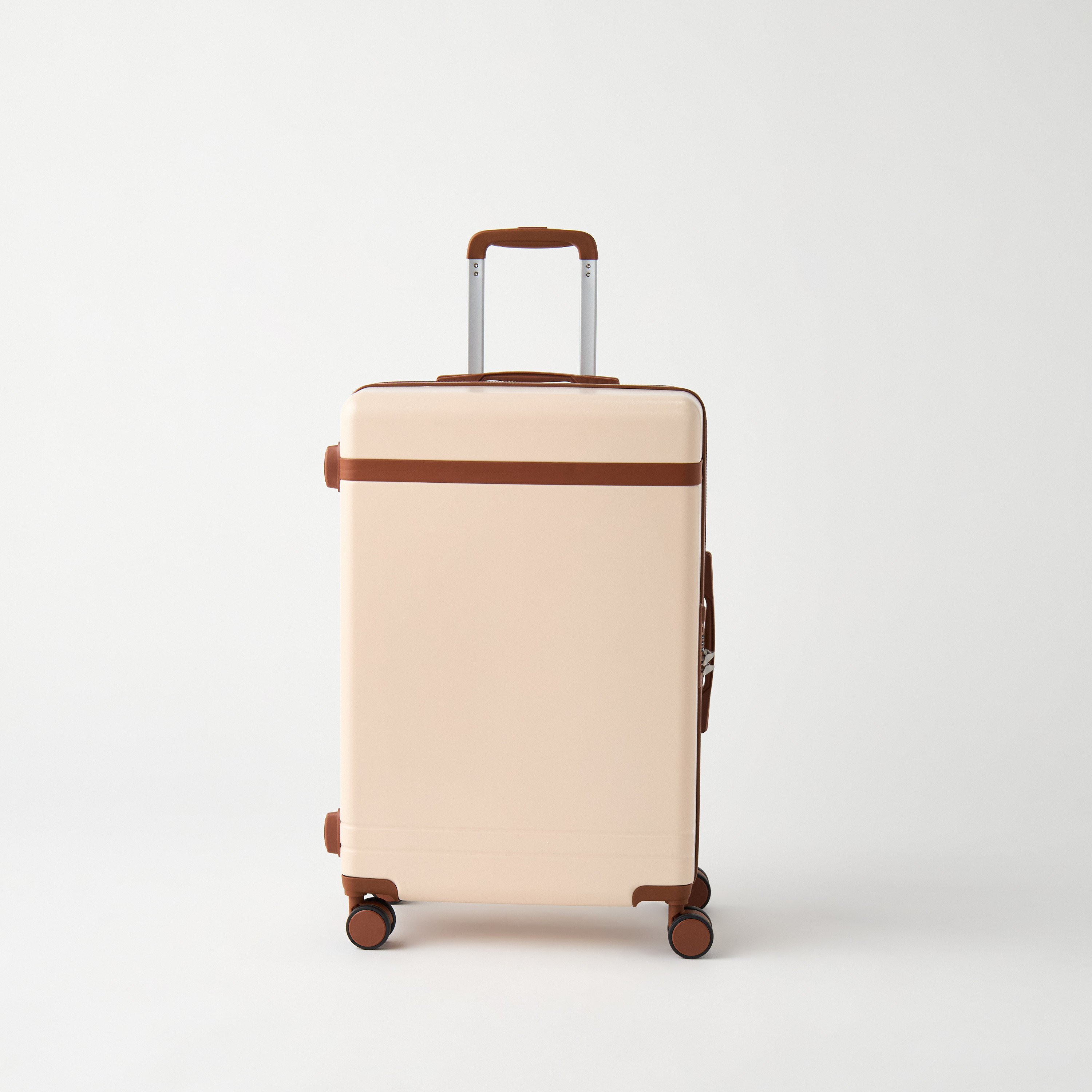 Shop Solid Hardcase Trolley Bag with Wheels and Retractable Handle ...