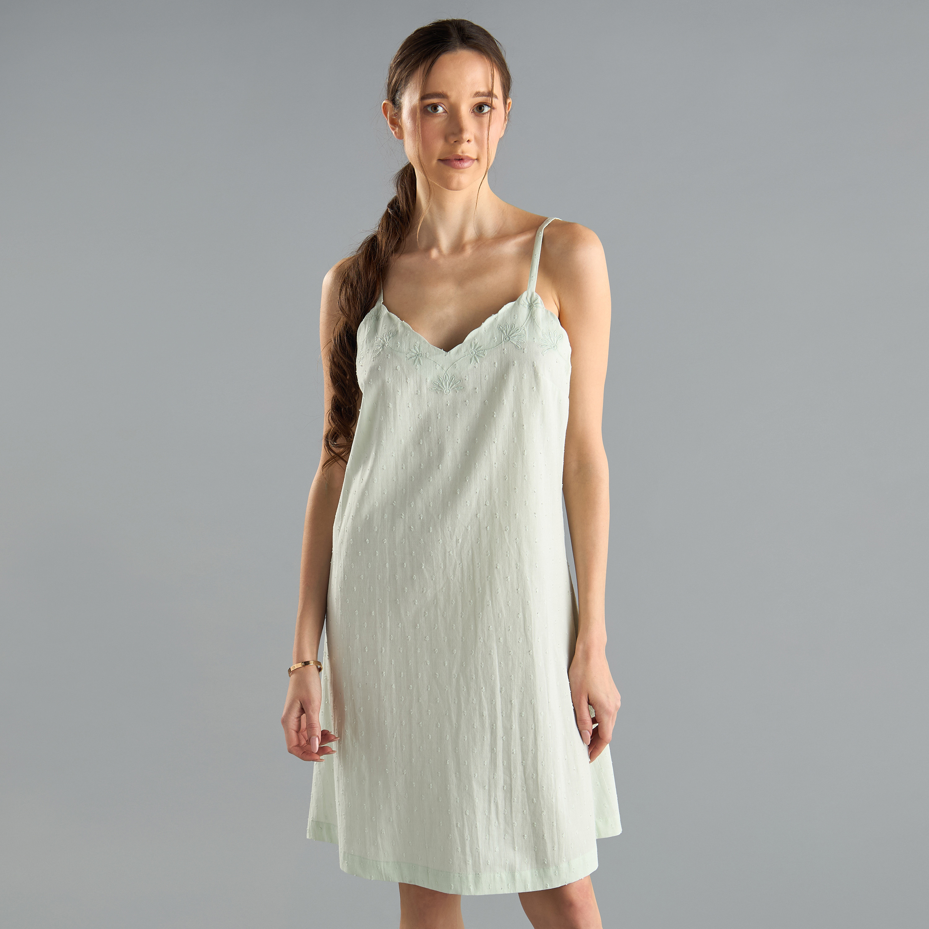 Shop Floral Embroidered Strappy Chemise Online | Max Egypt