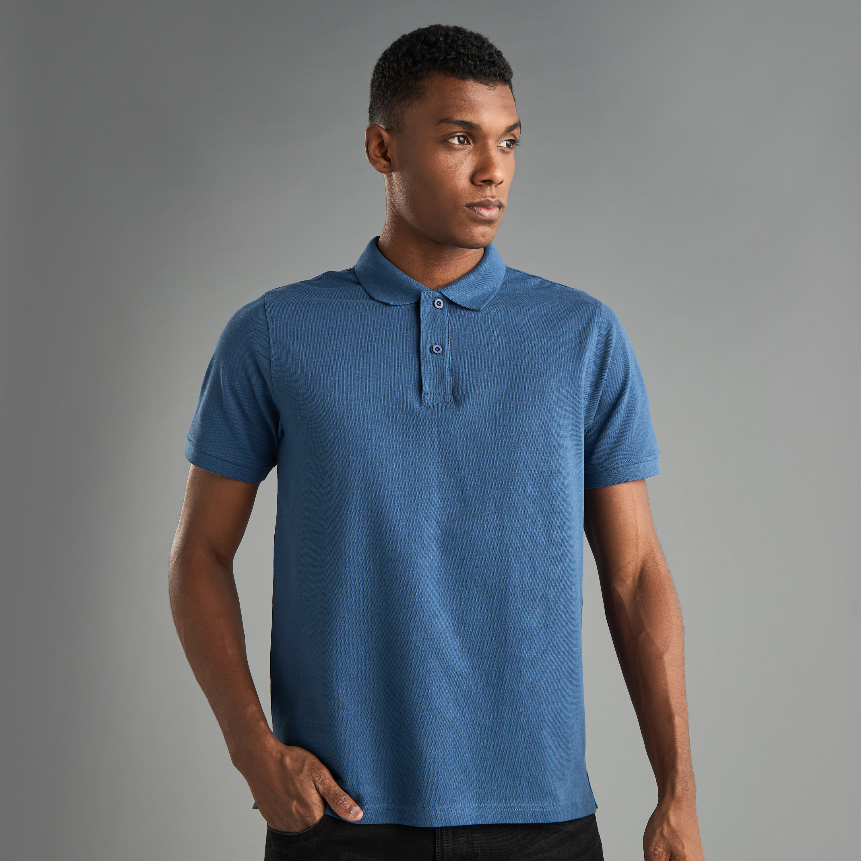 Shop Plain Pique Polo T-shirt Online | Max Qatar