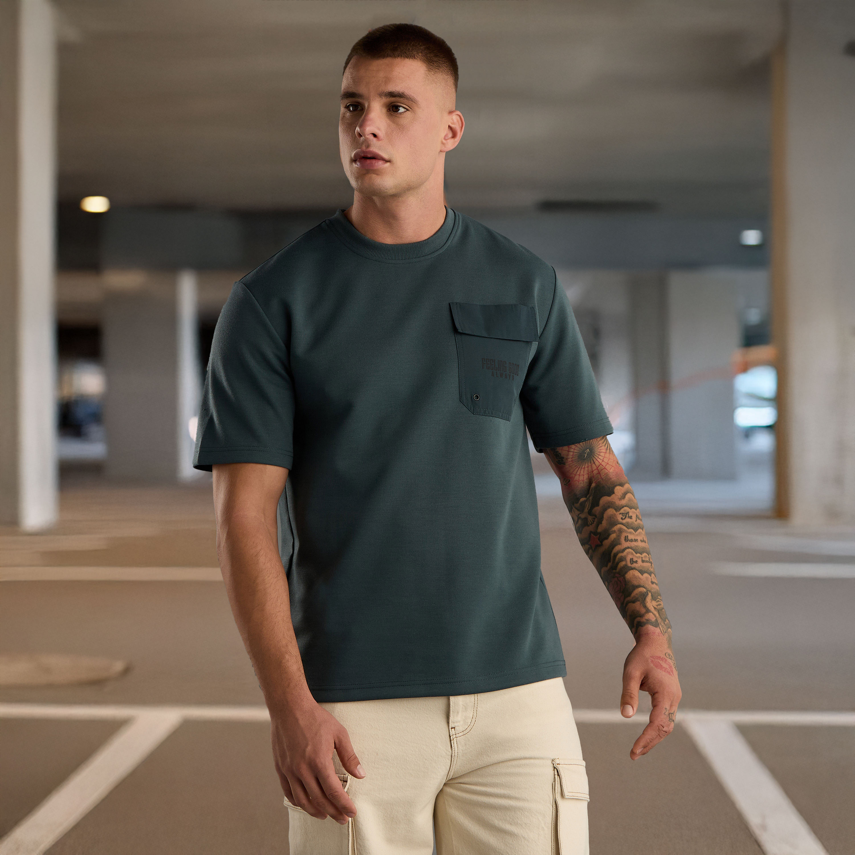 Shop Printed T-shirt with Pocket Online | Max Kuwait