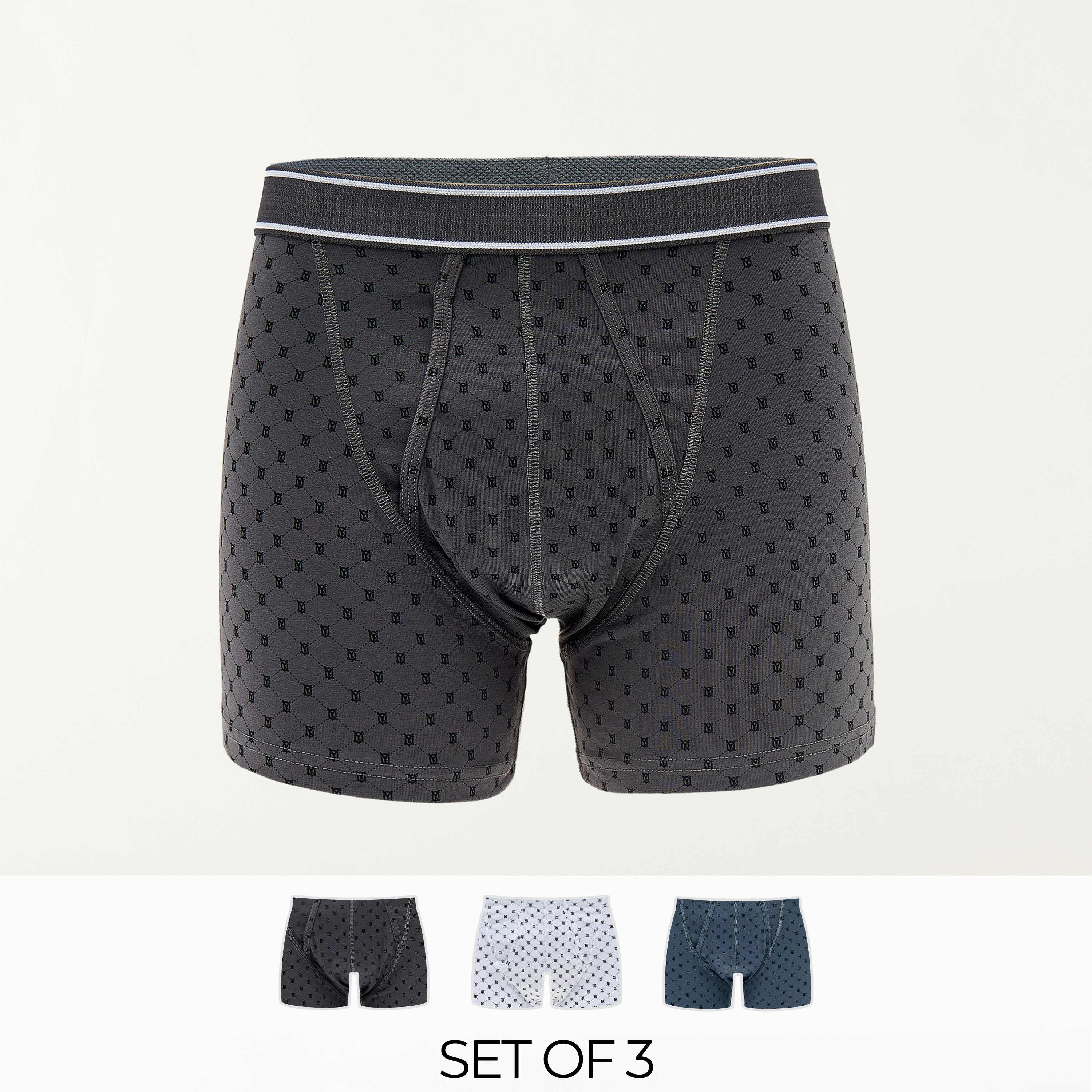 Shop Pack of 3 - Printed A-Front Trunks Online | Max Kuwait