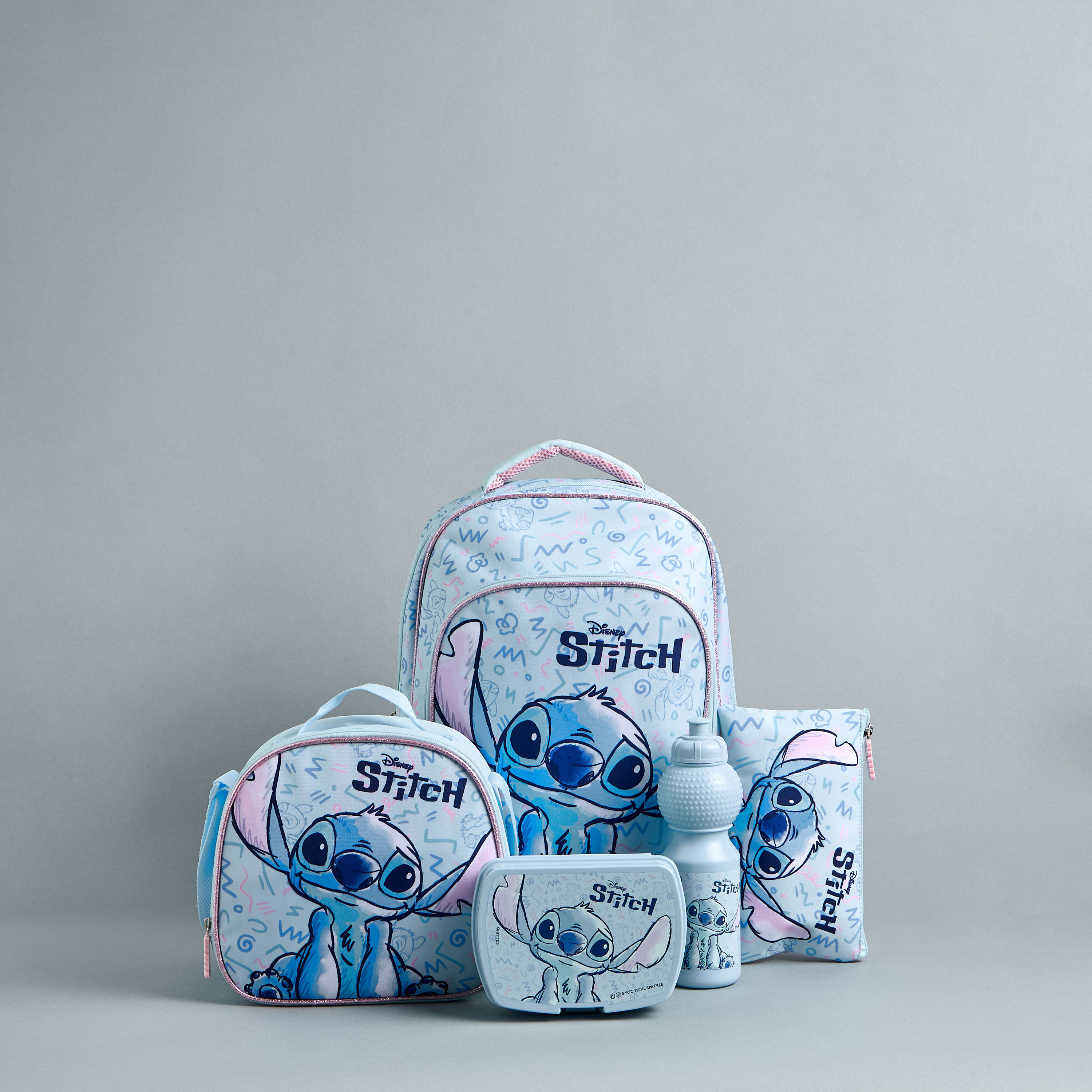 Shop Stitch Print 5-Piece Backpack Set Online | Max Kuwait