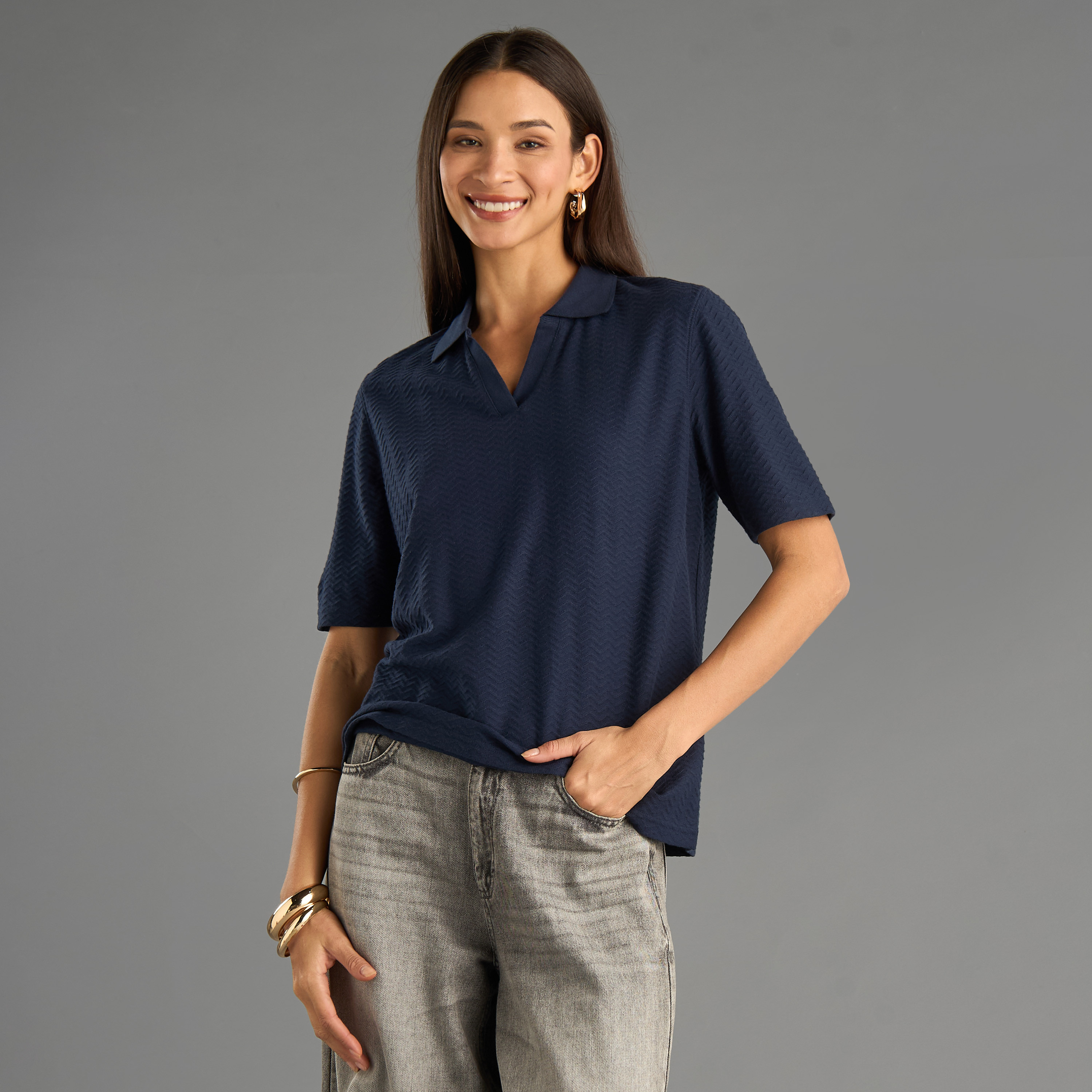 Shop Textured Polo T-shirt Online | Max Kuwait