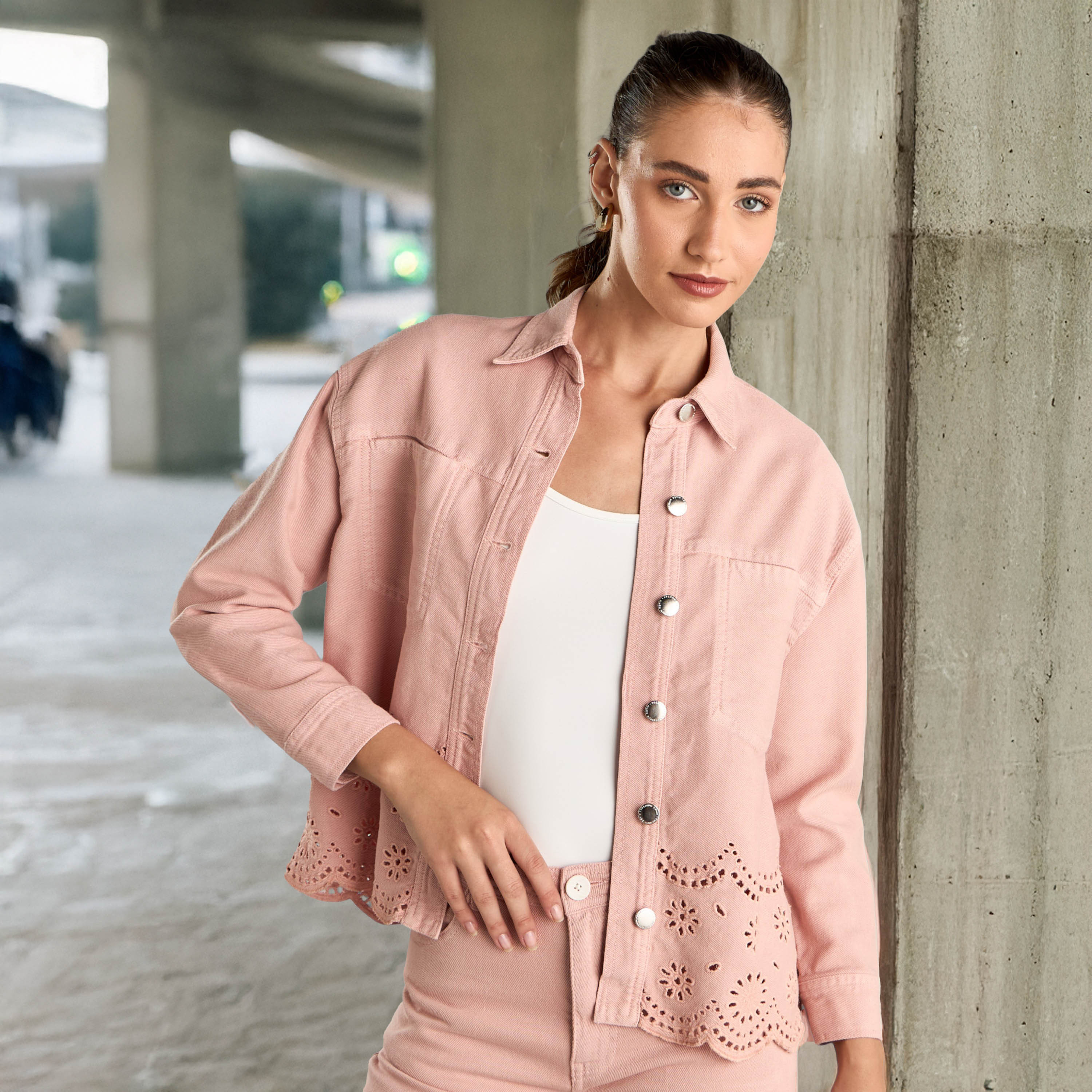 Shop Schiffli Embroidered Jacket Online | Max KSA