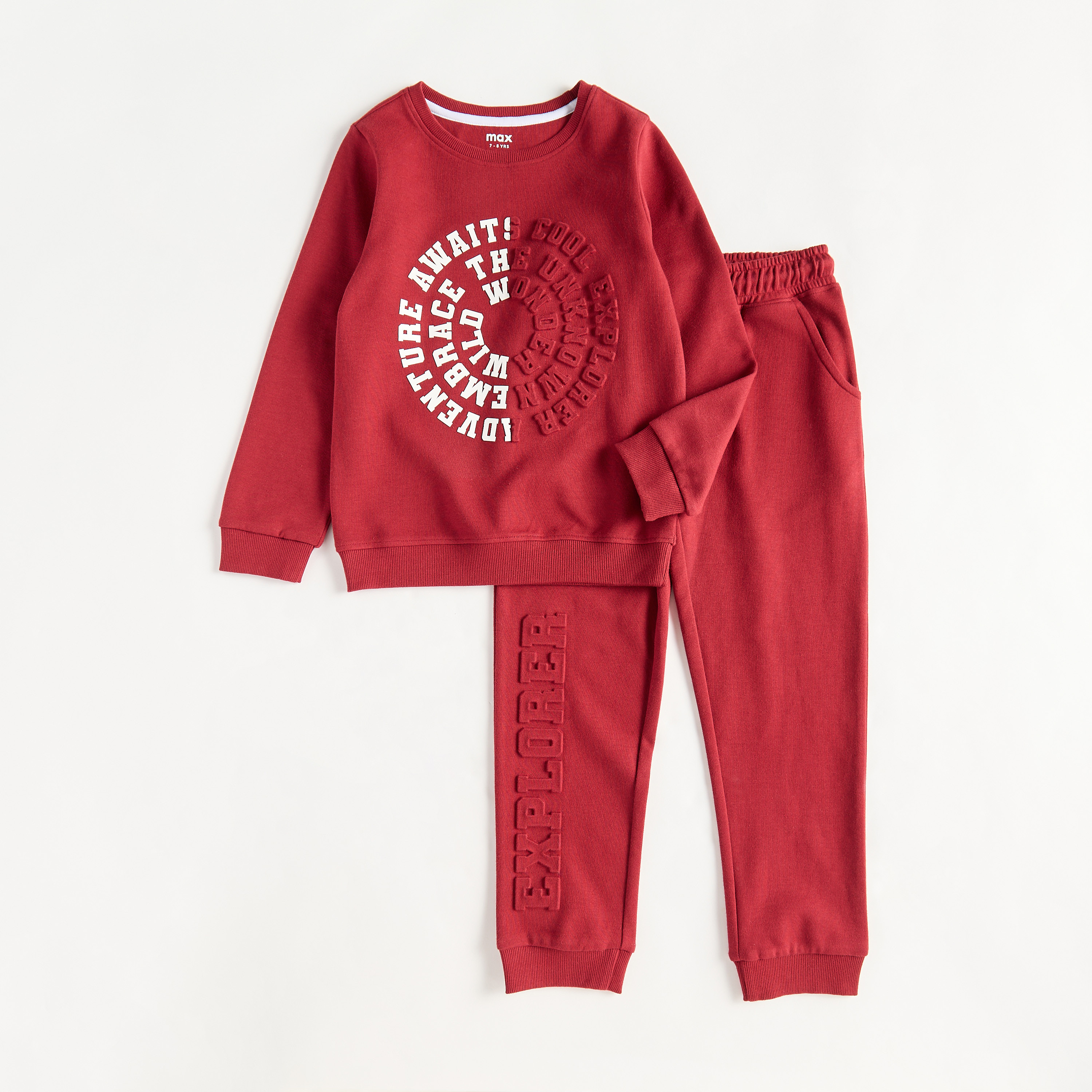Shop Typographic Detail Sweatshirt and Joggers Set Online | Max KSA