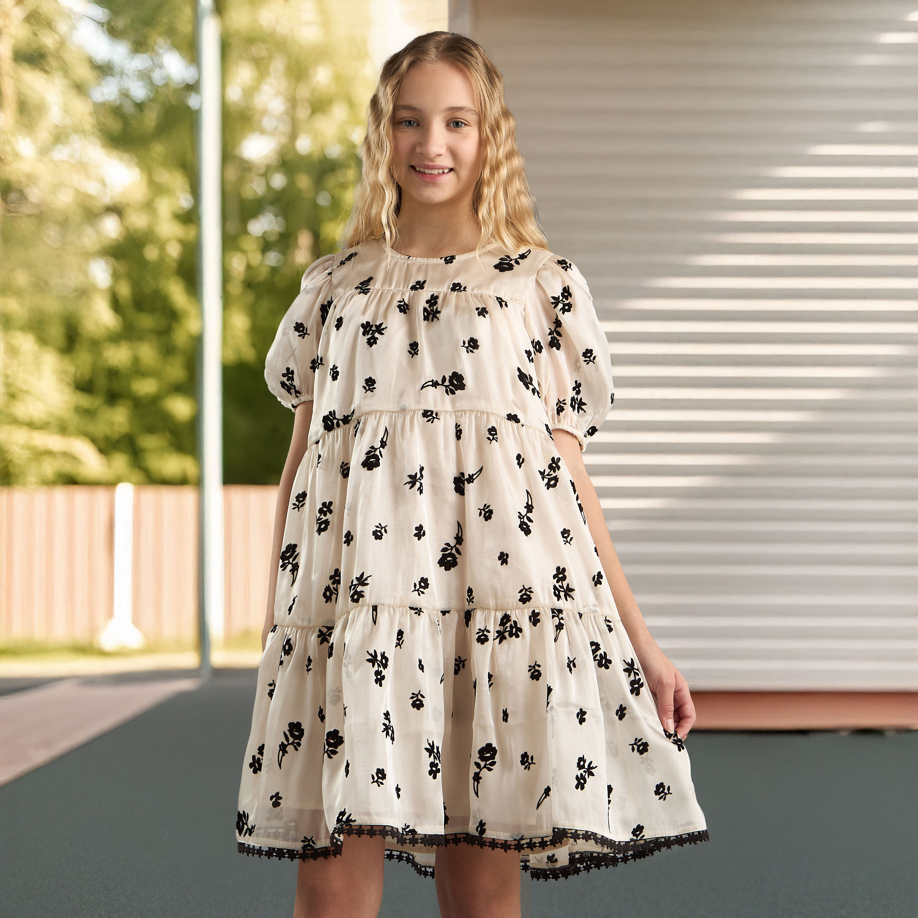 Shop Floral Print Tiered Dress Online | Max Bahrain