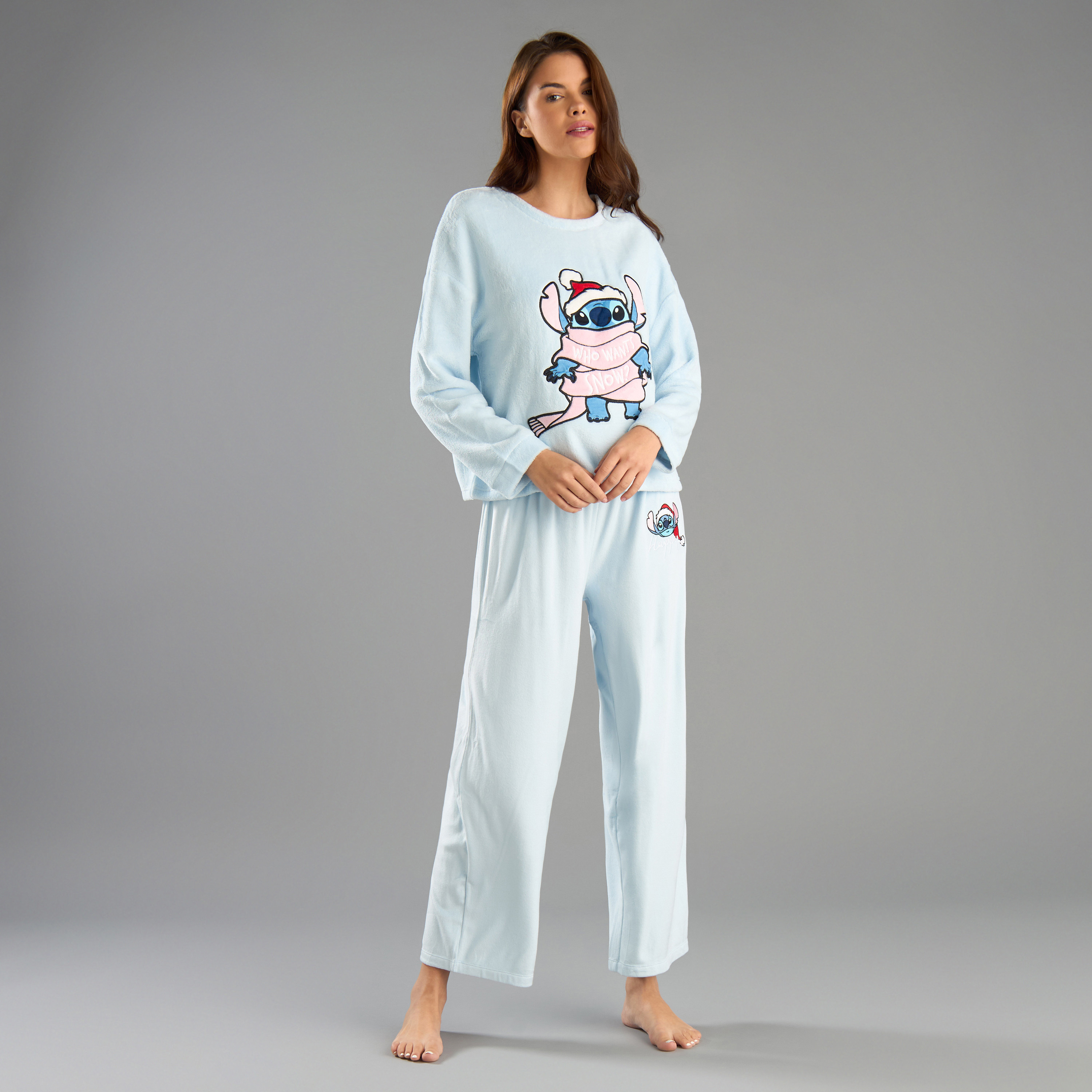 Shop Lilo and Stitch Embroidered Pyjama Set Online | Max Kuwait