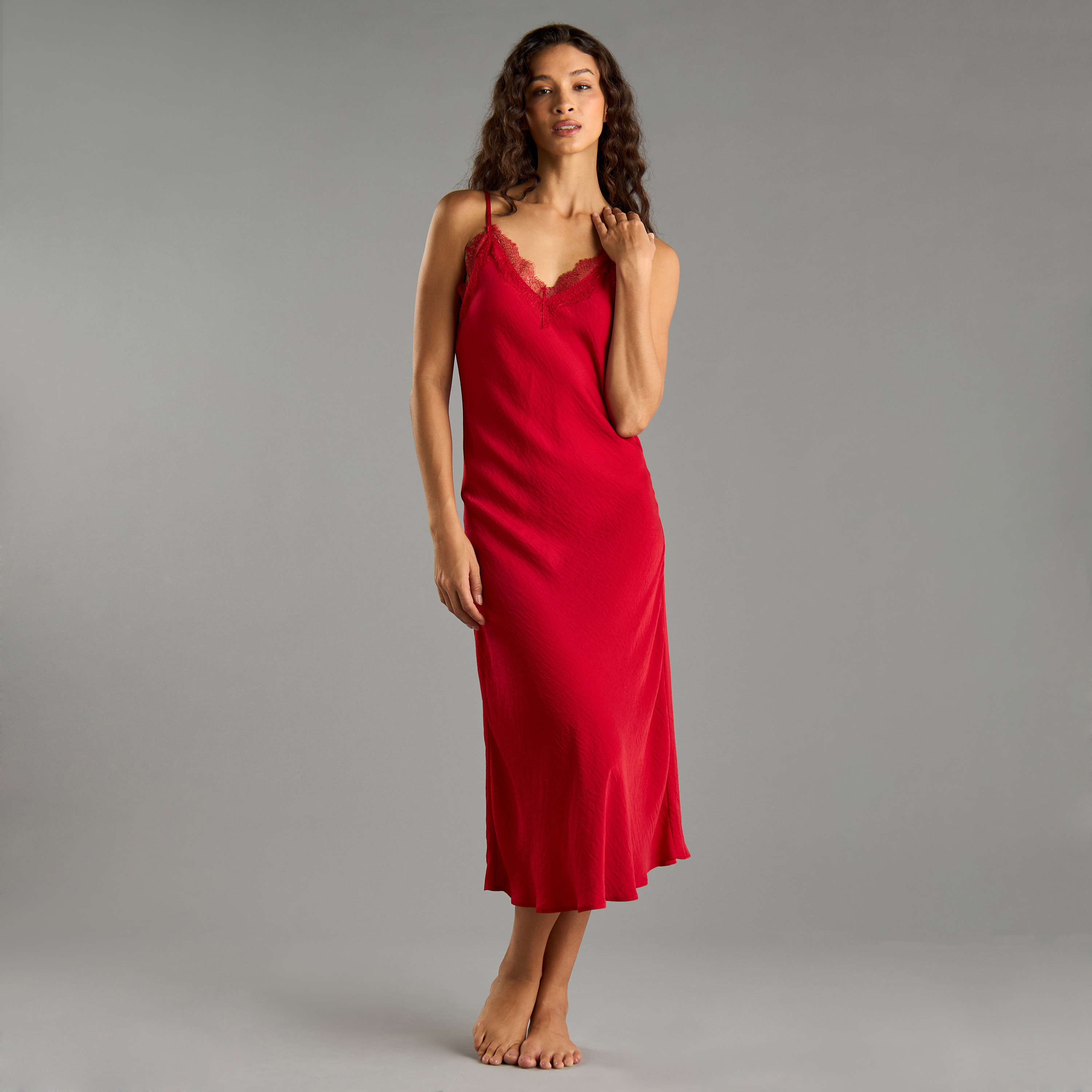 Shop Laced Midi Polyester Chemise Online | Max KSA