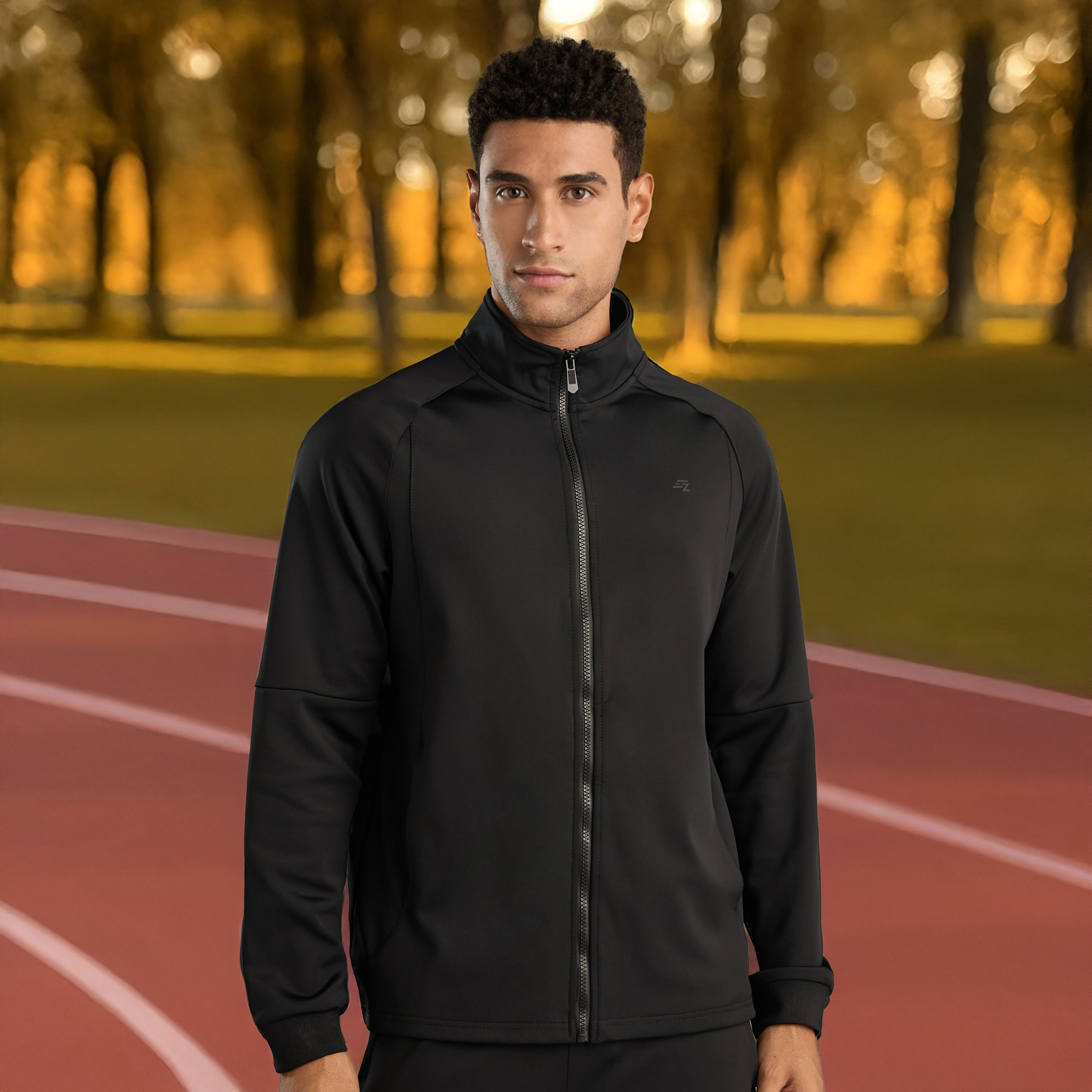 Shop Plain High Neck Zip Through Jacket Online | Max Kuwait