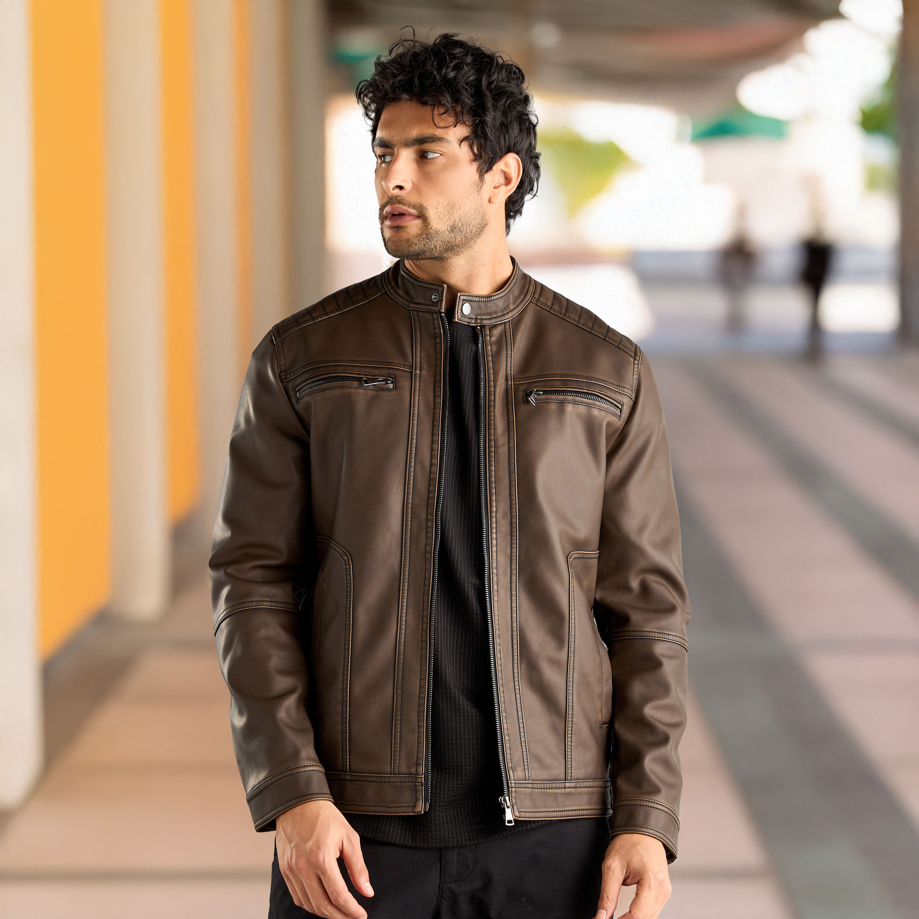 Shop Quilted Shoulder Biker Jacket Online | Max KSA
