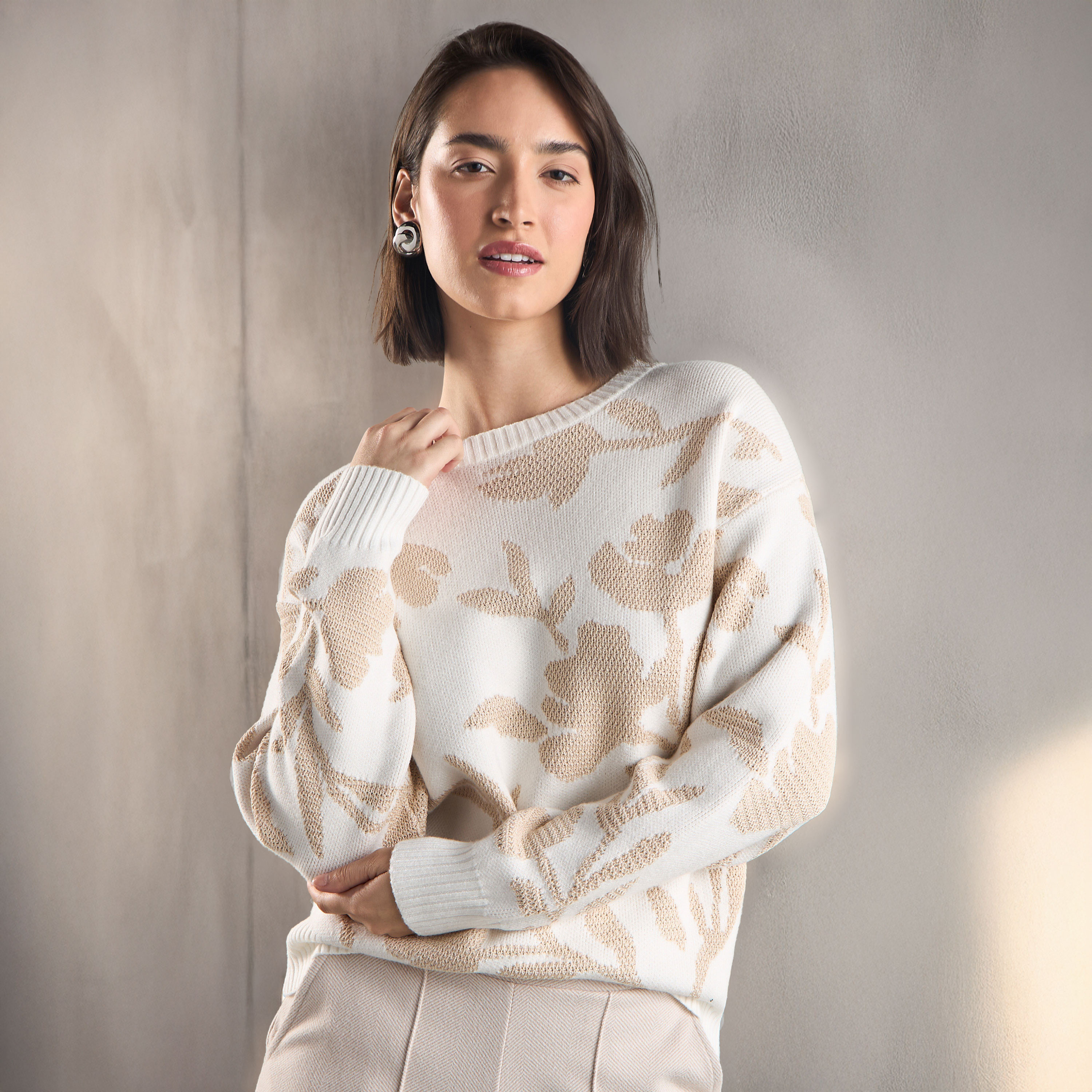 Shop Floral Jacquard Sweater Online | Max Bahrain
