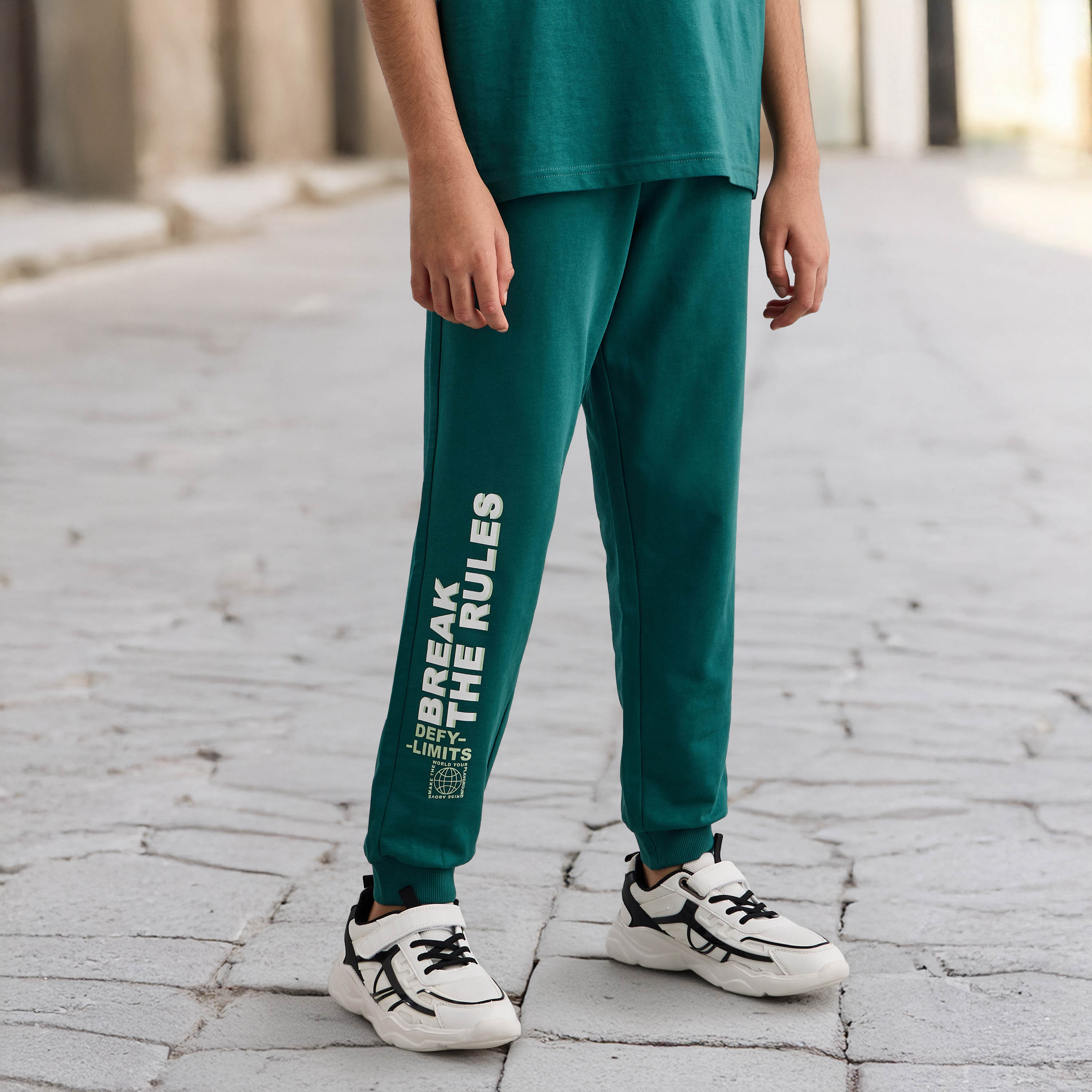 Shop Slogan Print Cotton Joggers Online | Max UAE