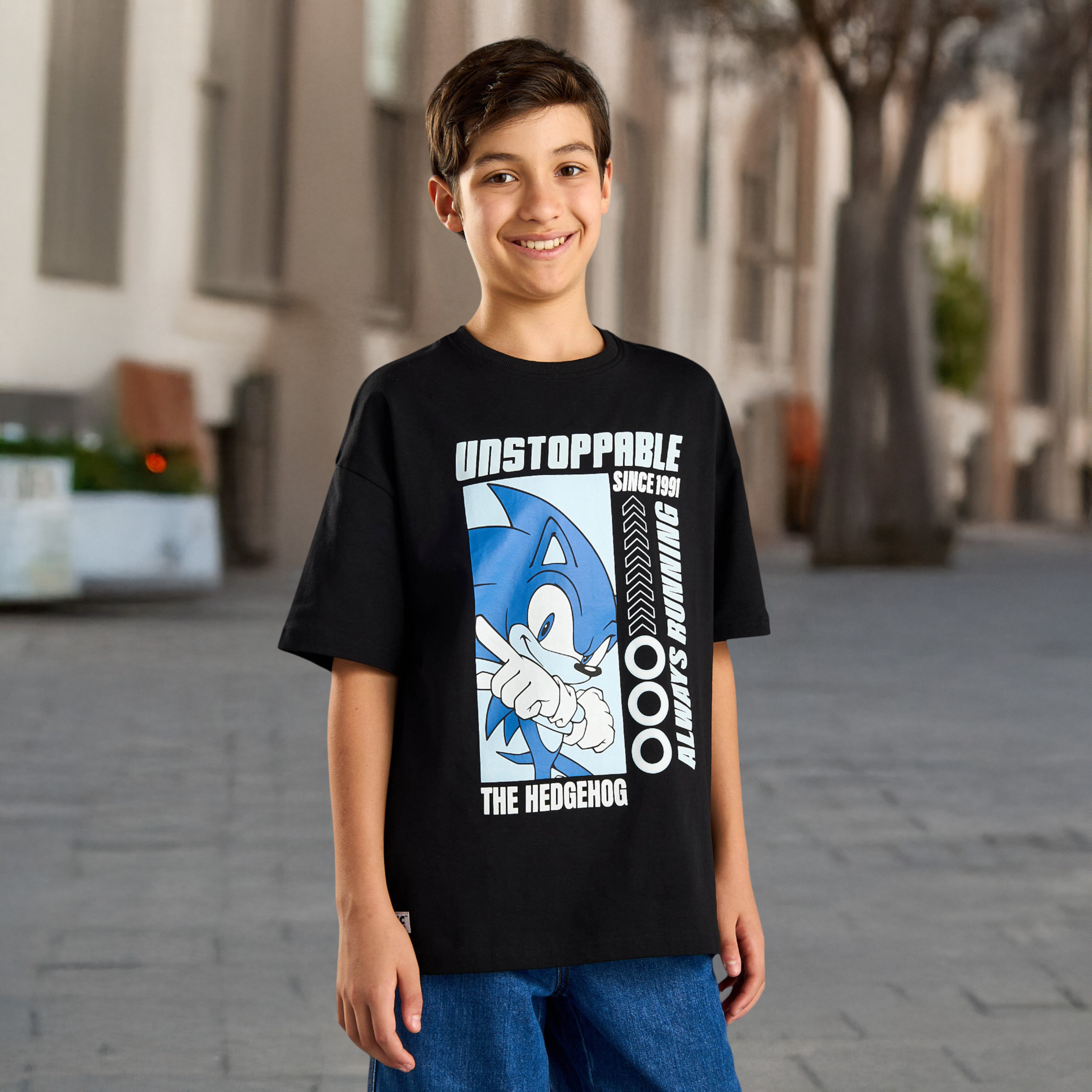 Shop Sonic The Hedgehog Print T-shirt Online | Max UAE