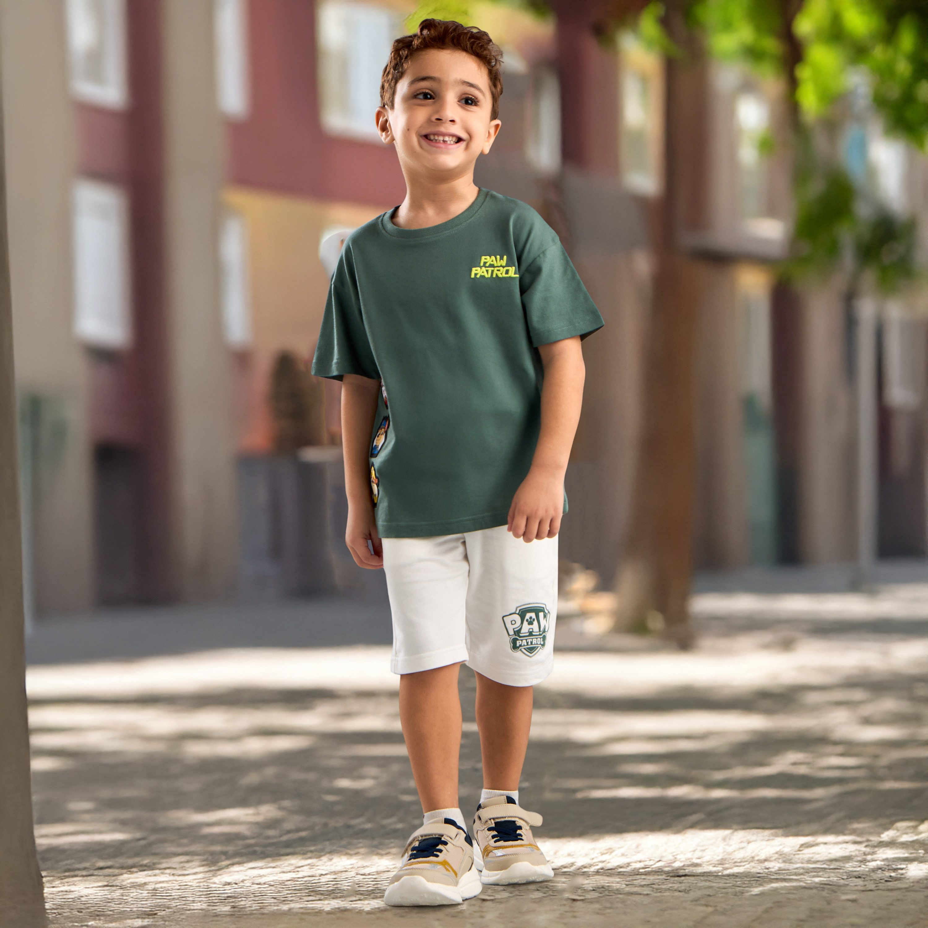 Shop Paw Patrol Print Cotton T-shirt and Shorts Set Online | Max Oman
