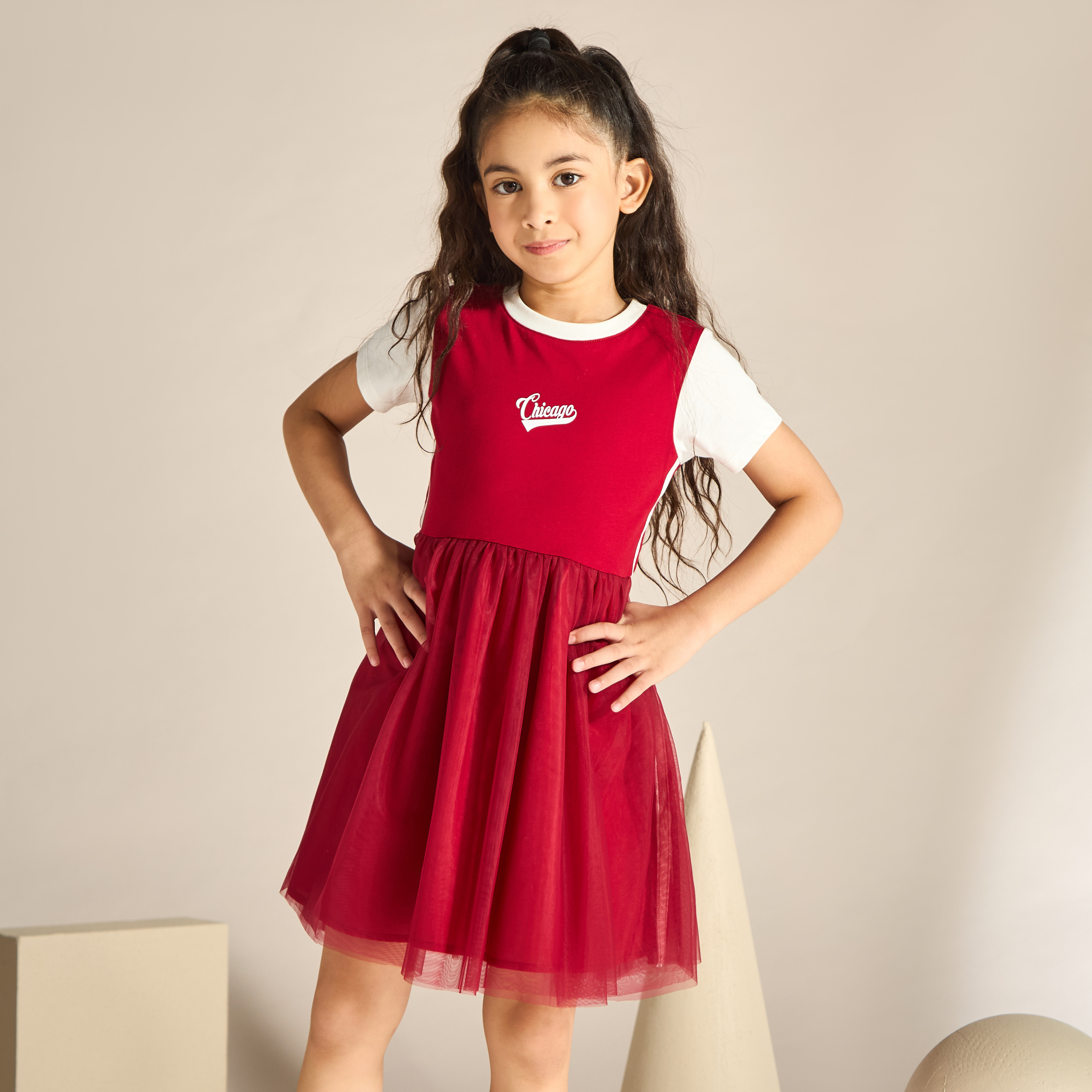 Shop Mesh Textured Dress Online | Max Egypt