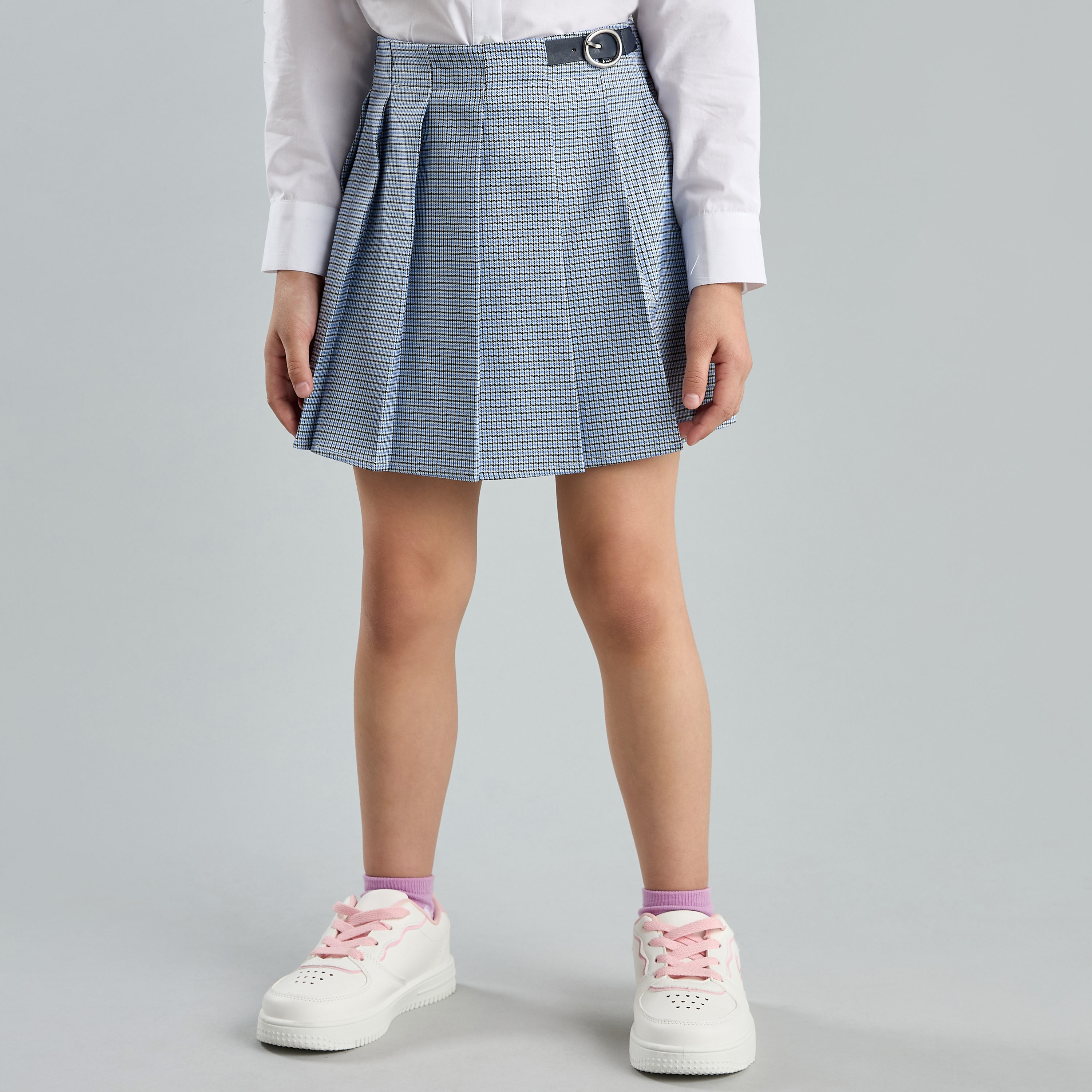 Shop Checked Pleated Skort Online | Max Kuwait