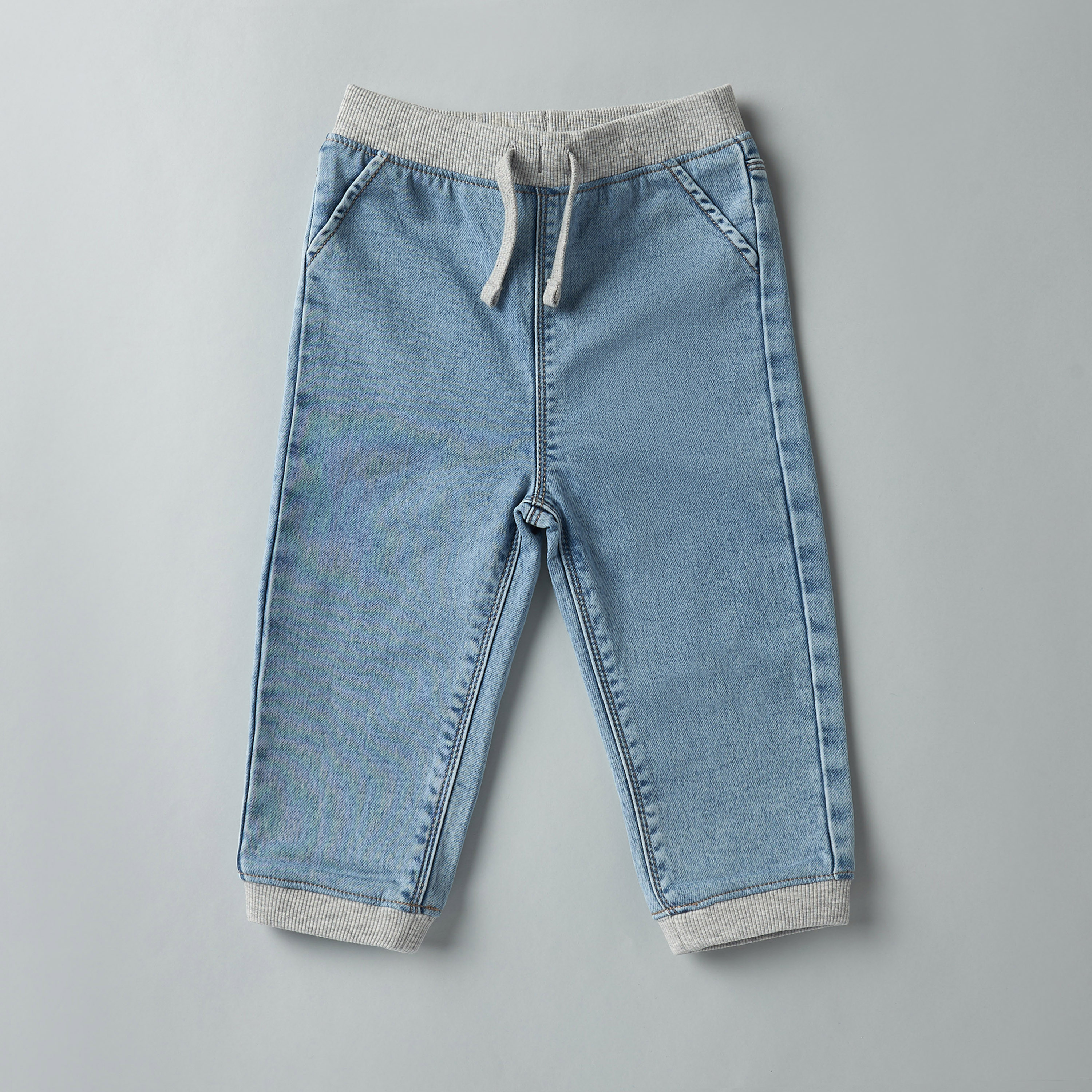 Shop Plain Jeans with Drawstring Closure Online | Max UAE