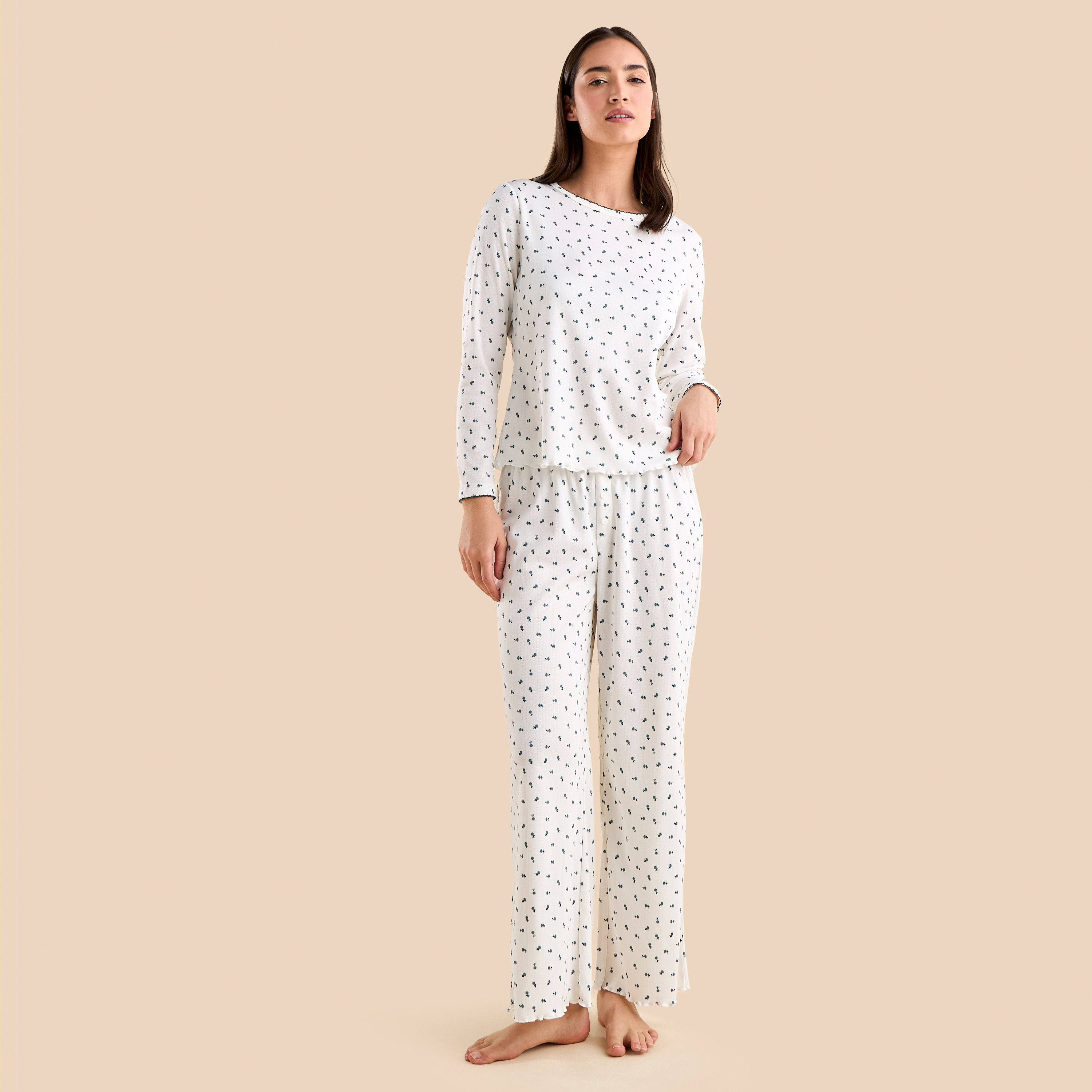 Shop Floral Print Pointelle Pyjama Set Online | Max UAE