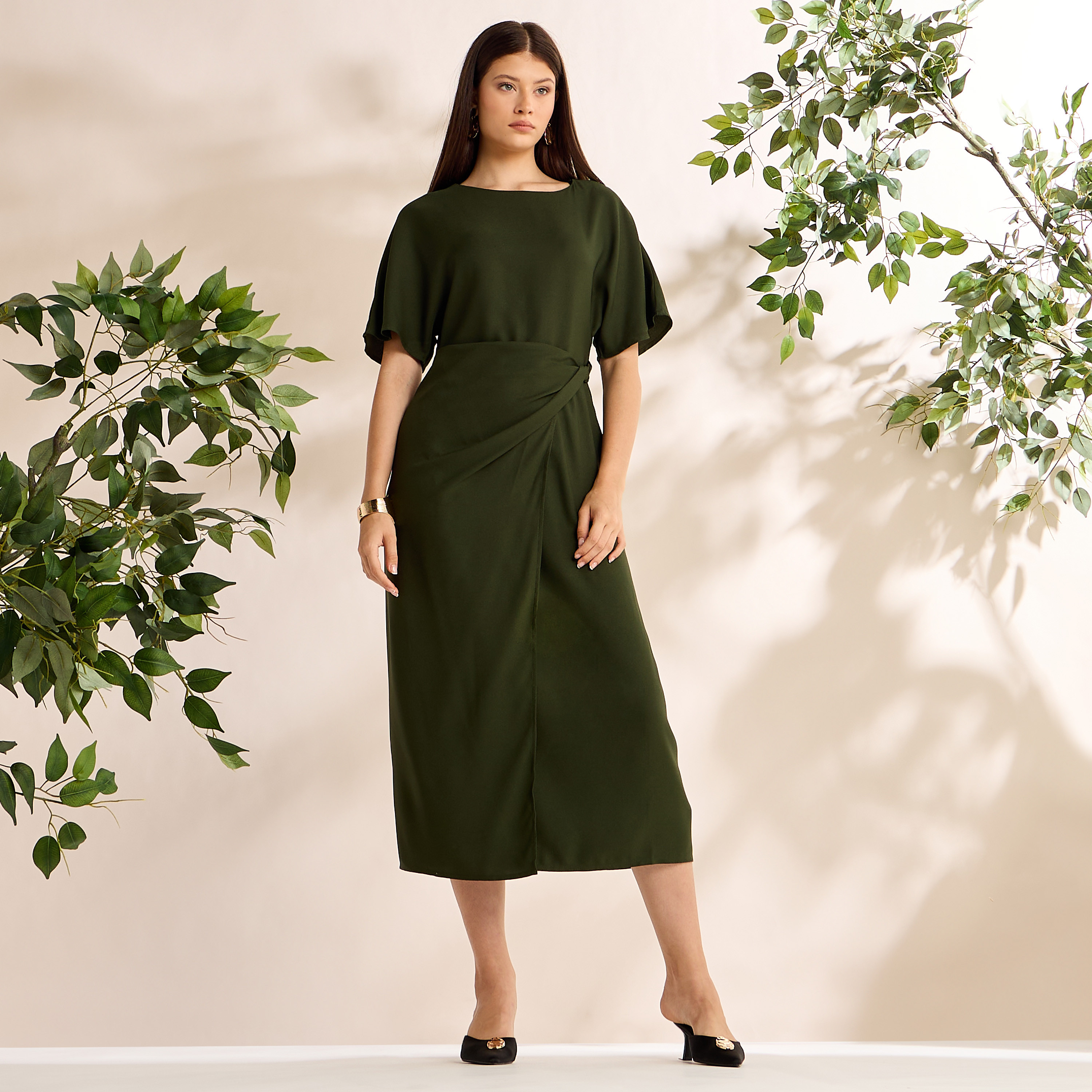 Shop Plain Drape Dress Online | Max UAE
