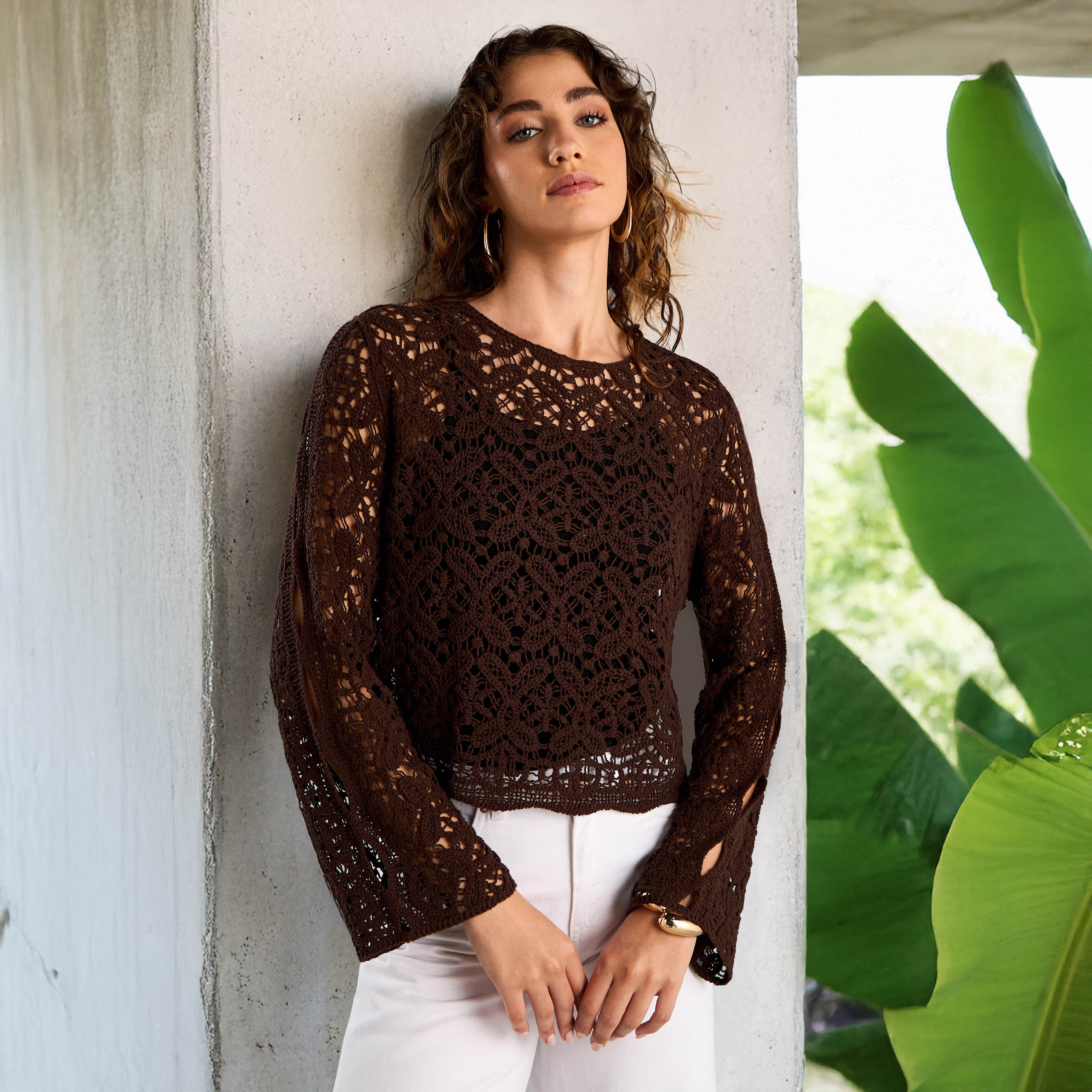 Shop Crochet Textured Top Online | Max Qatar