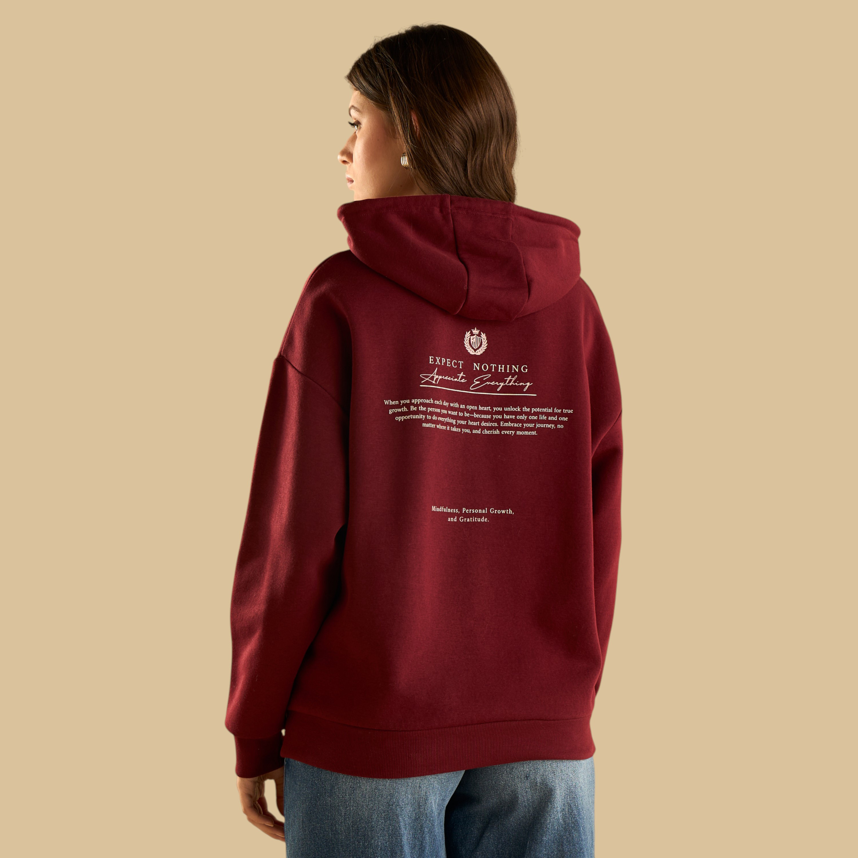 Shop Slogan Print Hooded Sweatshirt Online | Max Kuwait