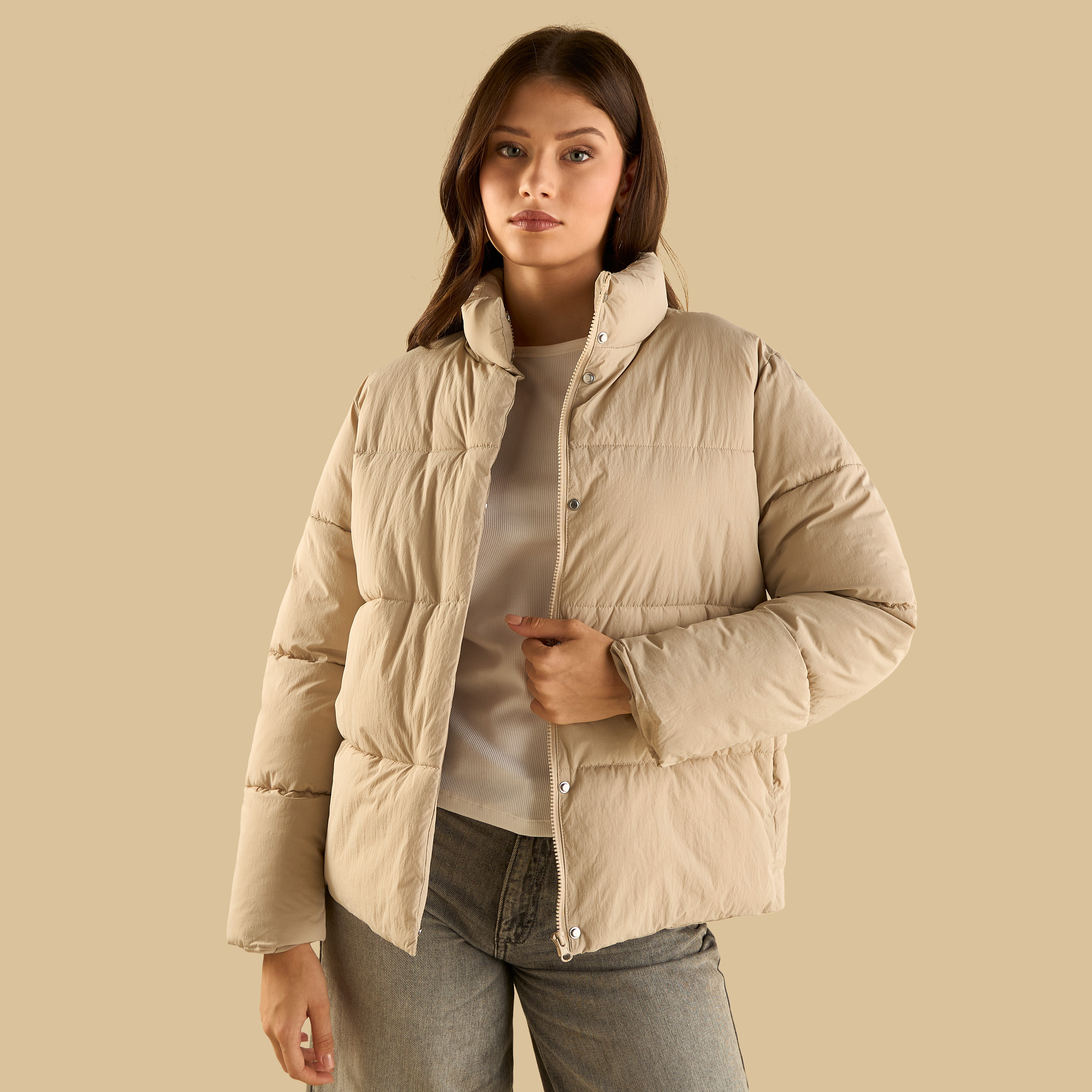 Shop Plain Puffer Jacket Online | Max UAE