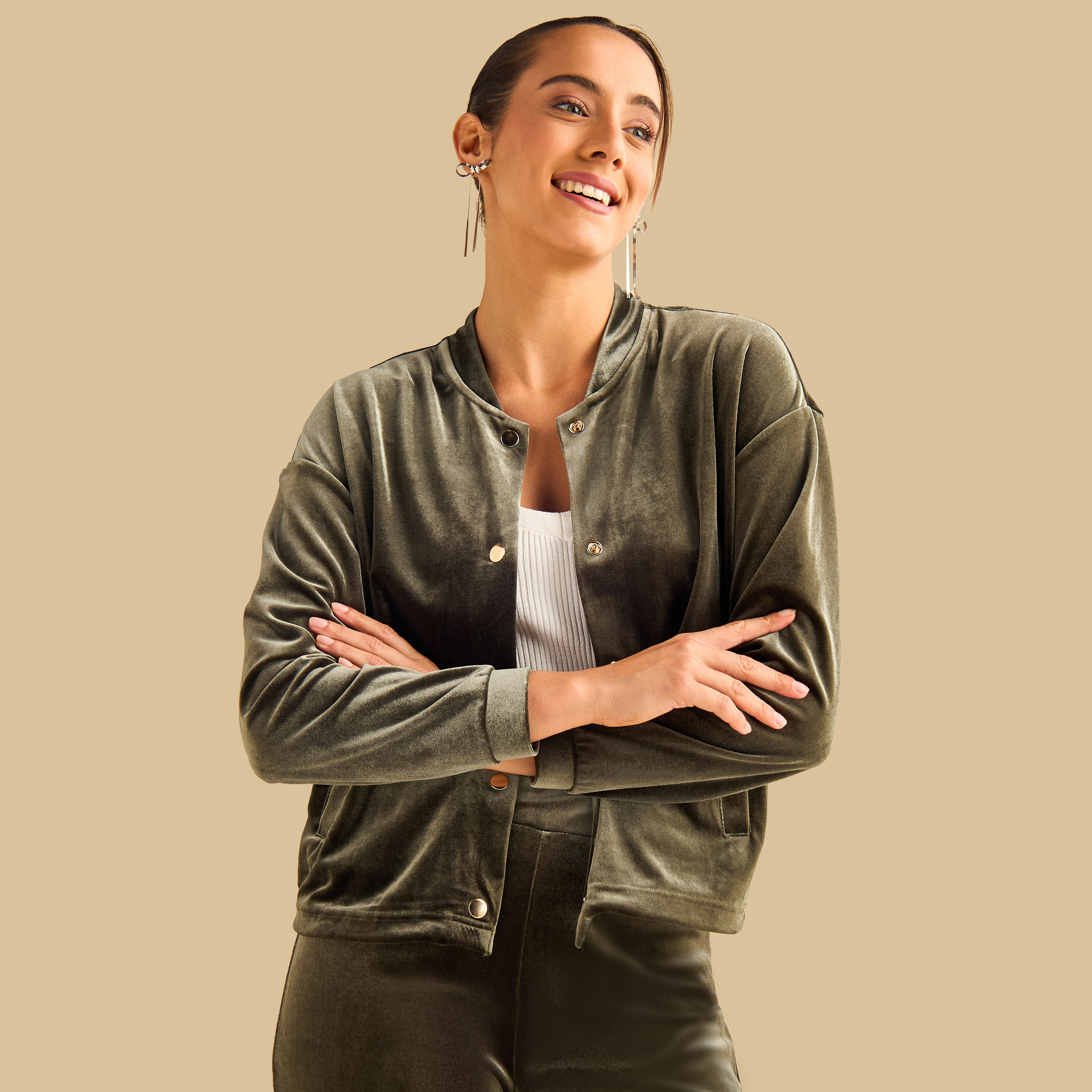 Shop Velour Bomber Jacket Online | Max KSA