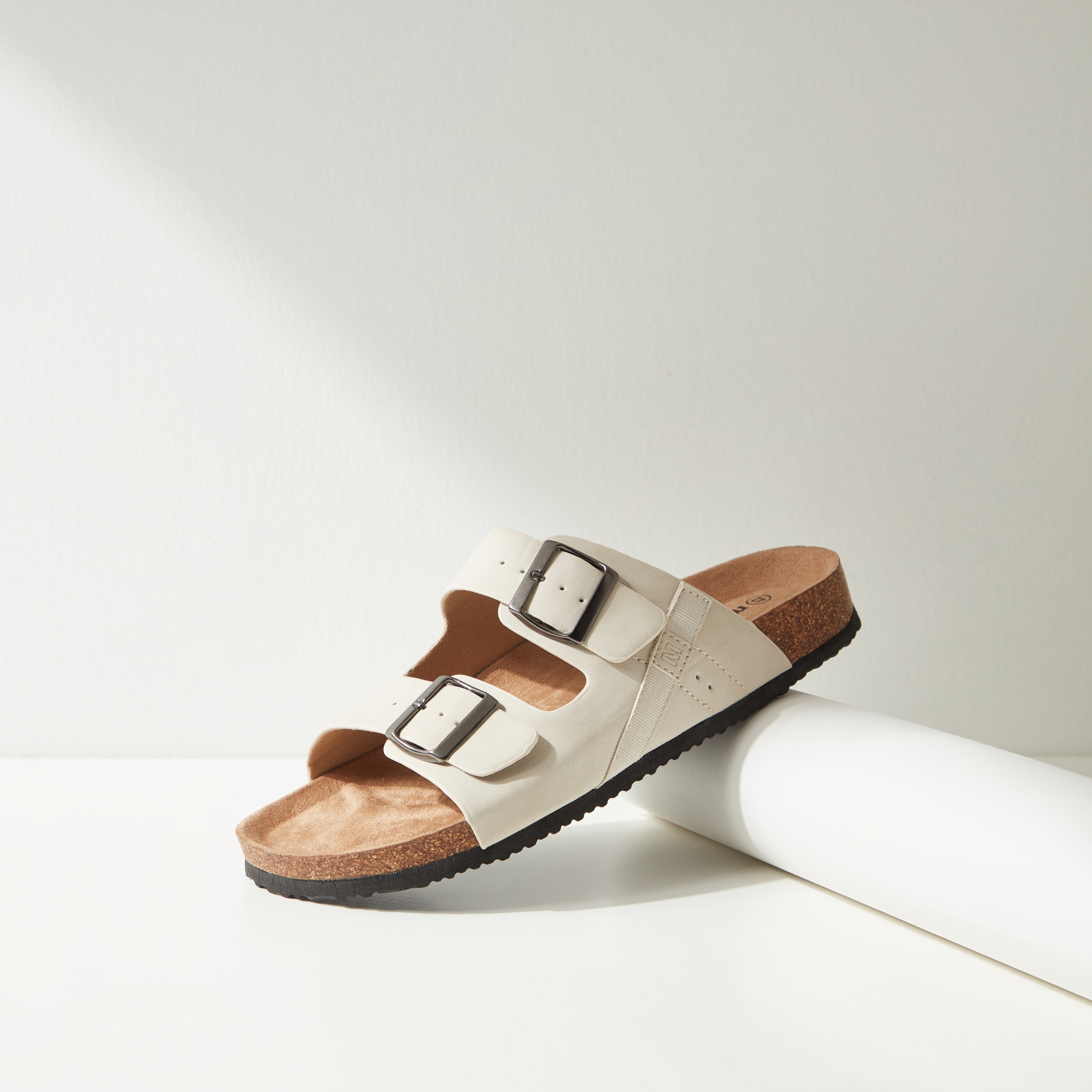 Shop Buckle Detail Slip-On Sandals Online | Max Kuwait