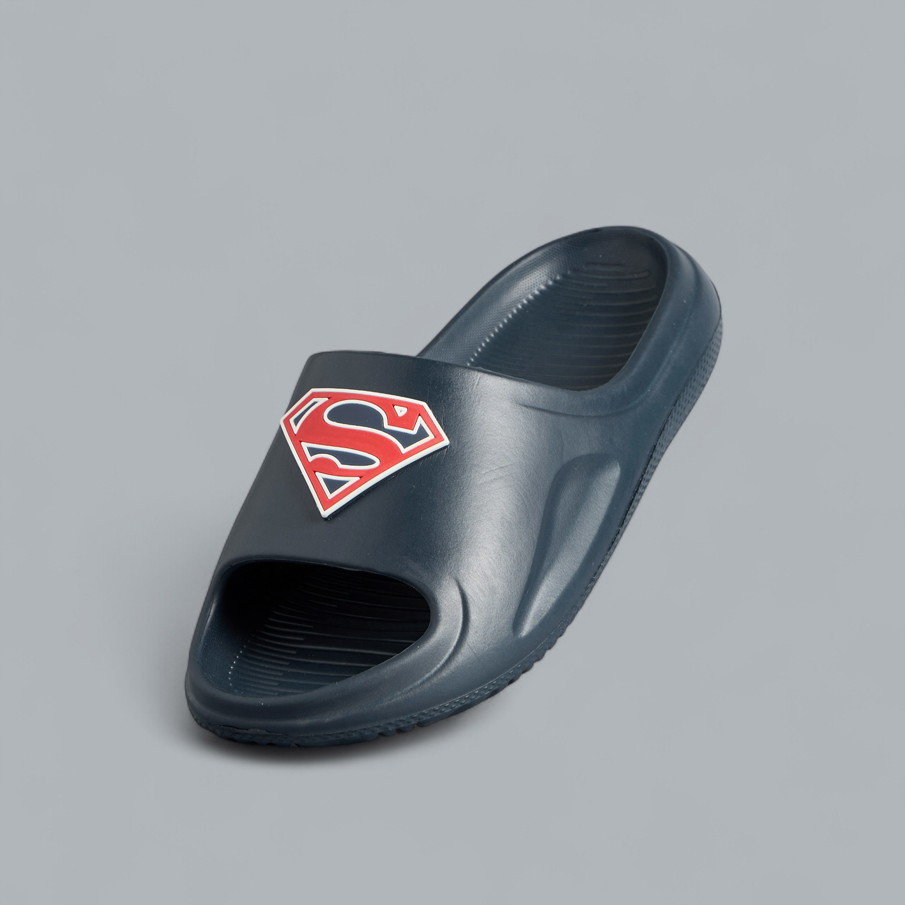 Shop Superman Logo Applique Slides Online | Max KSA