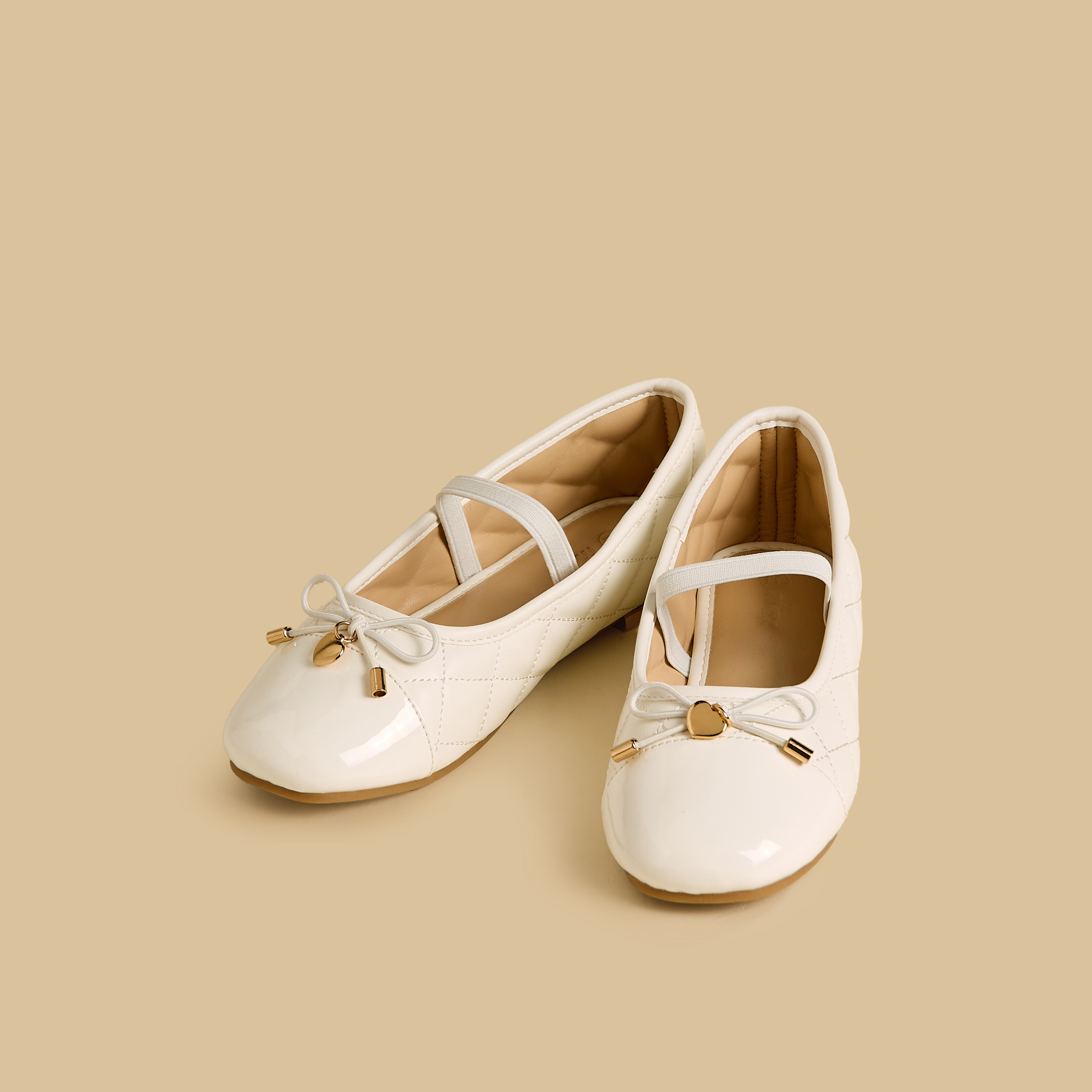 Shop Bow Accent Ballerina Shoes with Elasticated Strap Online | Max UAE