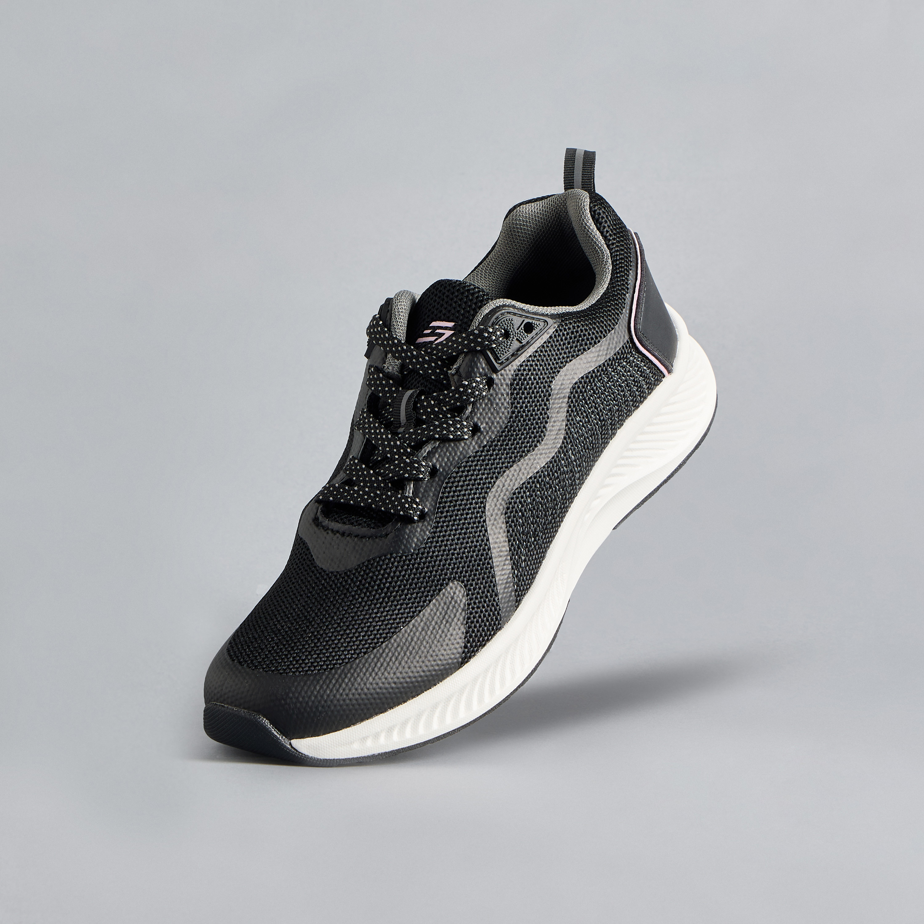 Shop Textured Lace-Up Sports Shoes with Pull Tabs Online | Max UAE