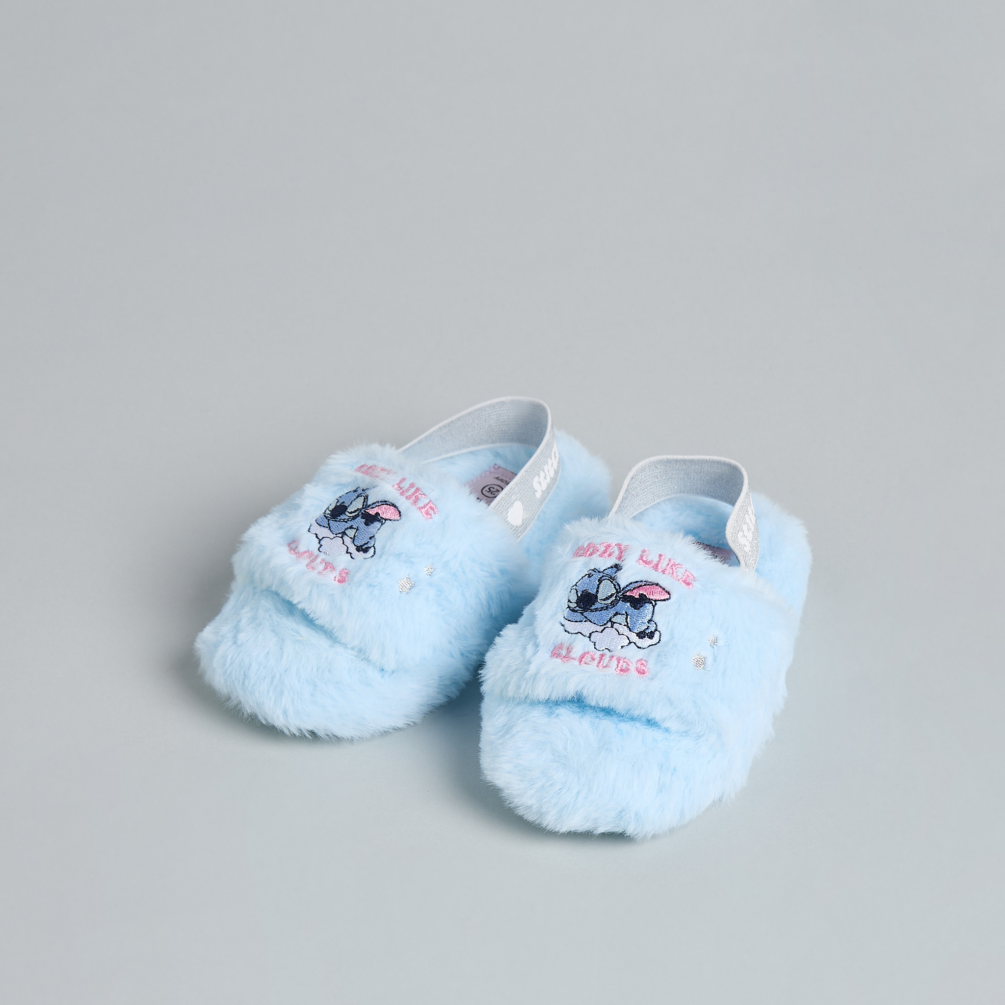 Shop Stitch Embroidered Bedroom Slippers with Backstrap Online | Max KSA